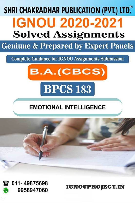 IGNOU BPCS 183 Emotional Intelligence IGNOU BAG (CBCS) (Psychology ...