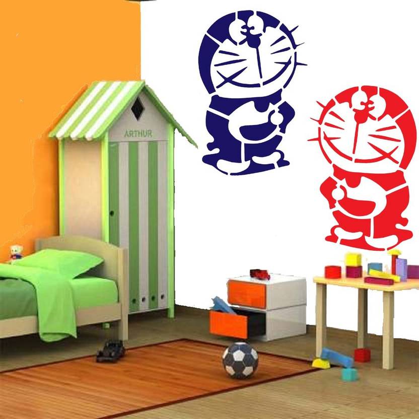 shine interiors Pack Of Pcs 2. Wall Stencils (Size 13x13 Inch) Doremon ...