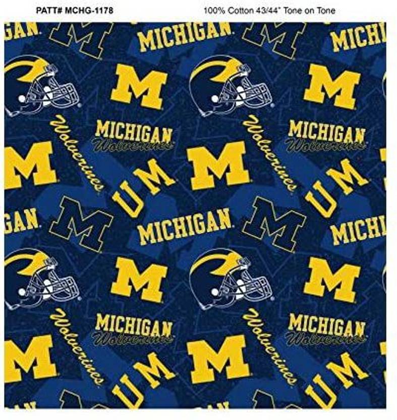 Sykel Enterprises University of Michigan Cotton Fabric with New Tone ON ...