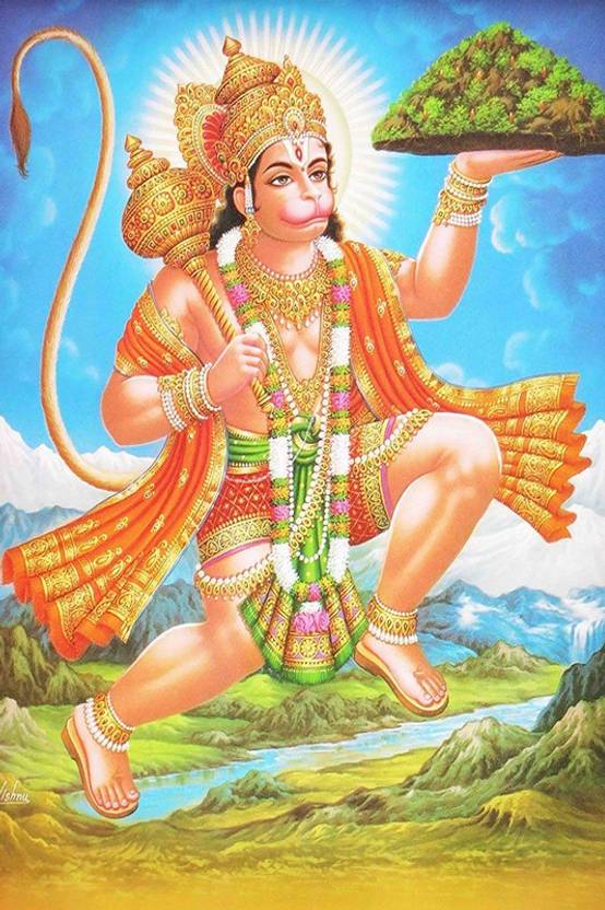 Lord Hanuman Ji Religious Wall Sticker|Bajrang bali Sticker Poster ...