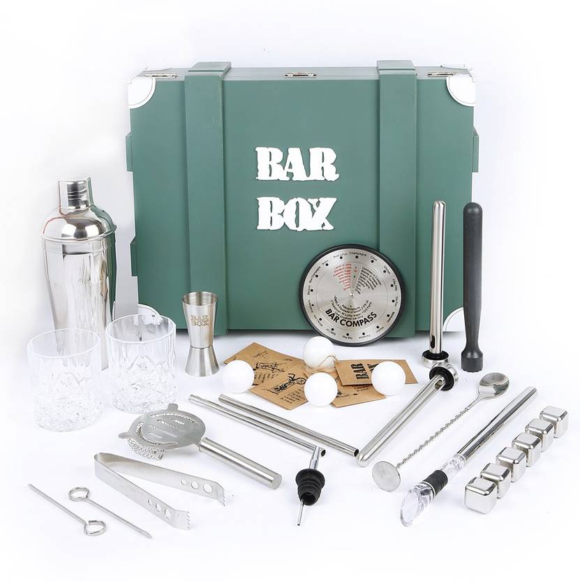 bar box Premium Bartender Kit 2.0(Standard Green) 27 - Piece Bar Set ...