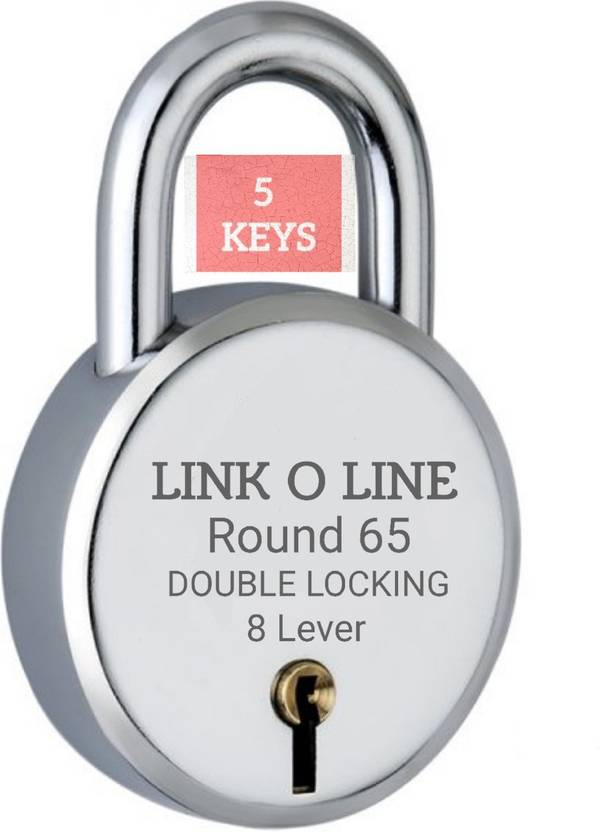 Link Locks Round Steel 65mm Padlock with Double Locking (Market Leader ...