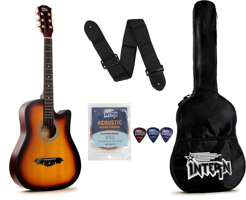 intern INT-38C-SB Acoustic Guitar Linden Wood Rosewood Right Hand ...