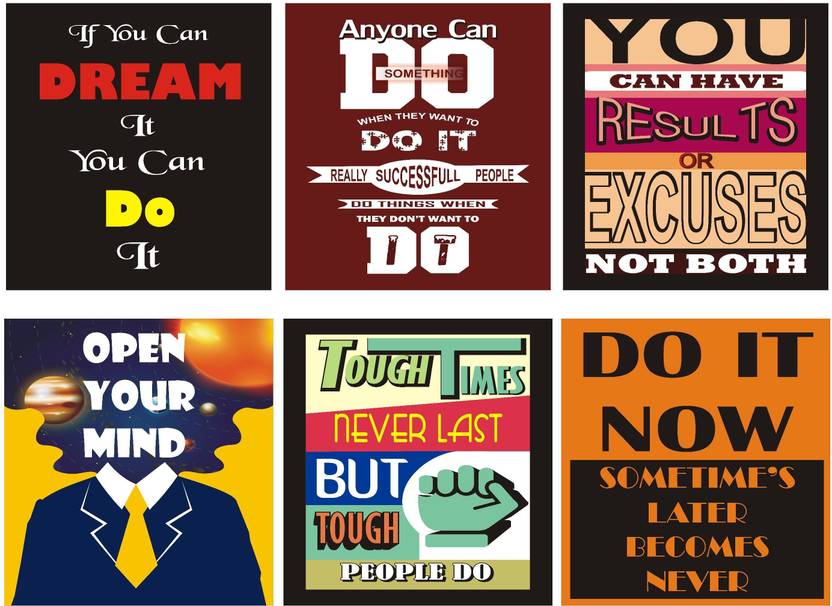 Combo Pack of 6 Motivational Wall Posters and Inspirational Quotes for ...