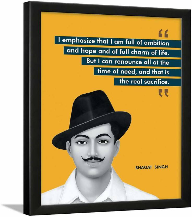 Bhagat Singh framed poster -Bhagat Singh quotes - motivational quotes ...
