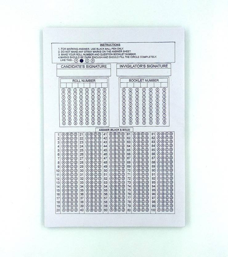 Flipkart.com | CRAFTWAFT OMR Sheet Loose Practice Paper For Exam Answer ...