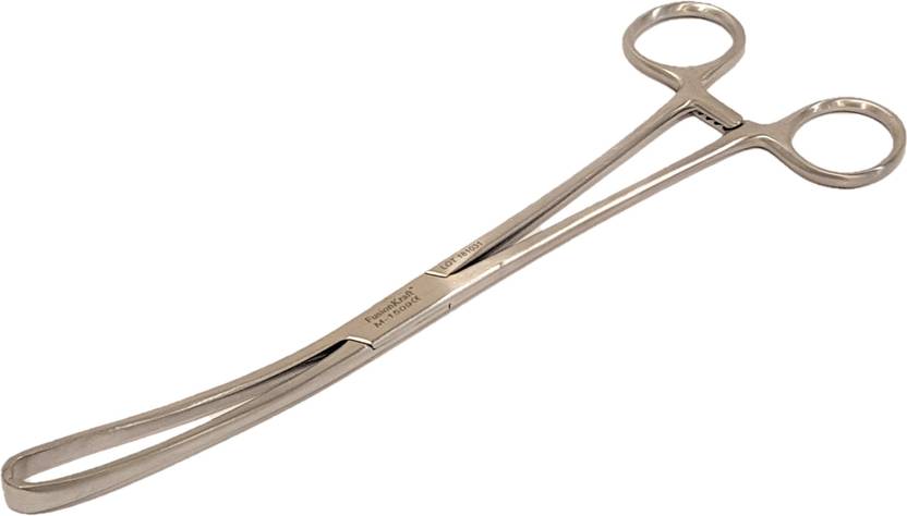 FusionKraft Teale Vulsellum Forceps, Side Curved Shanks, 3x4 Teeths, 9 ...