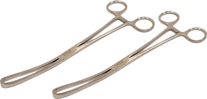 FusionKraft Teale Vulsellum Forceps, Side Curved Shanks, 3x4 Teeths, 9 ...
