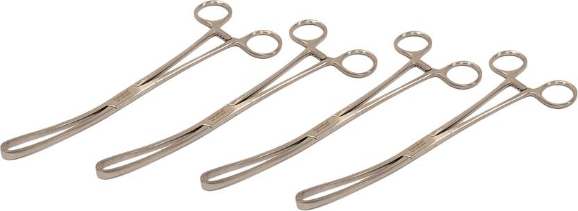 FusionKraft Teale Vulsellum Forceps, Side Curved Shanks, 3x4 Teeths, 9 ...