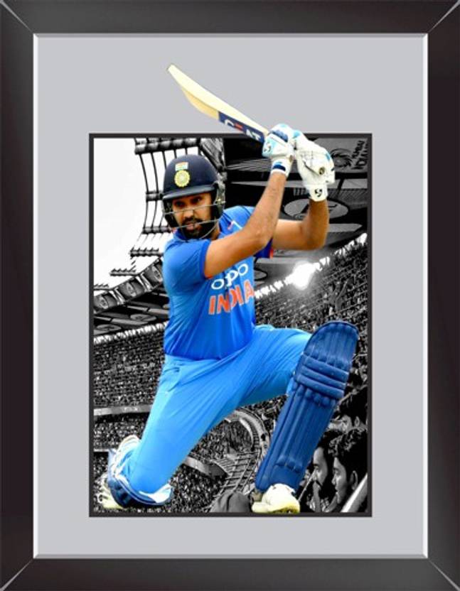 Indian Cricketer Rohit Sharma Wall Poster With Framed For Home And ...