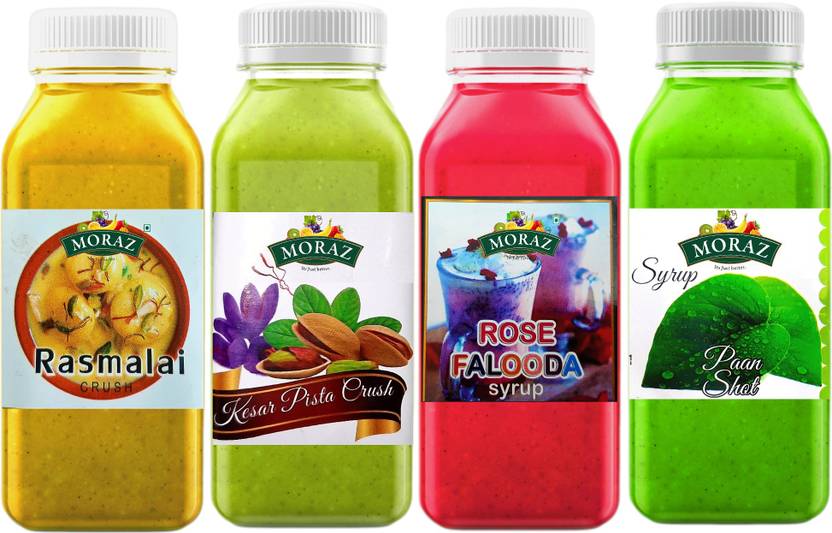 Moraz Rasmalai Crush - 250ml, Kesar Pista Crush - 250ml, Rose Falooda Syrup - 250ml, Paan Shot ...