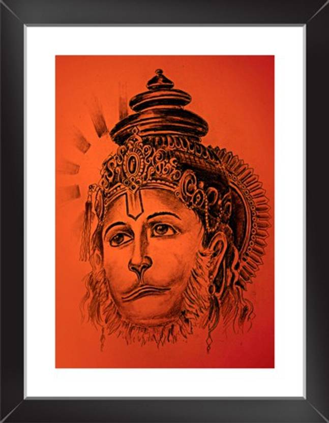 Lord Hanuman Ji Wall Poster With Framed For Home And office Décor Print ...