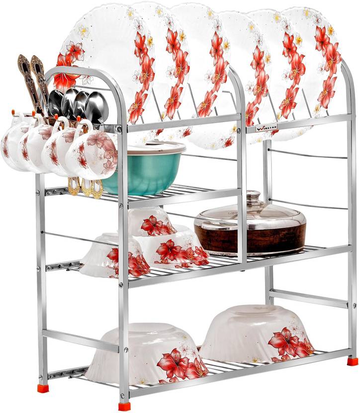 Winstar 4 Shelf Dish Rack | Modular Kitchen Utensils Rack | 24 L x 24 H ...