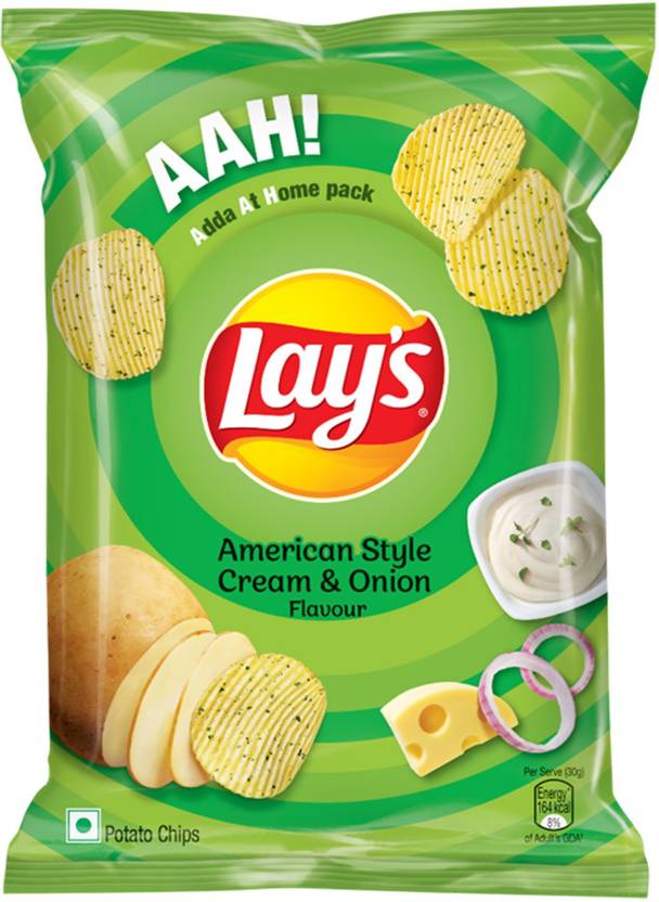 Pepsico Lay's Potato Chips American Style Cream & Onion Flavour Chips ...
