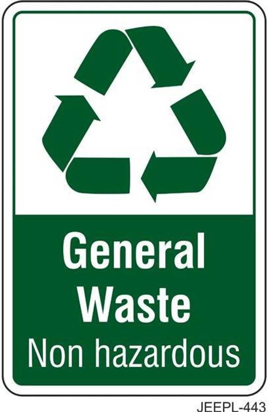 JEEPL GENERAL WASTE SIGNAGE| DUSTBIN SIGNAGE|ACP WITH VINYL, 8X6 INCHES ...