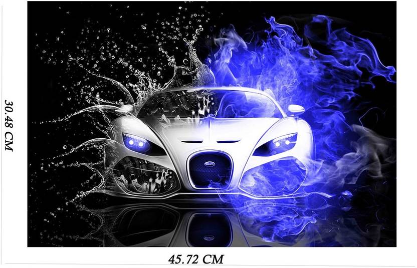 Car Sticker Poster|Royal Blue Car Poster|Poster for Wall Decoration ...