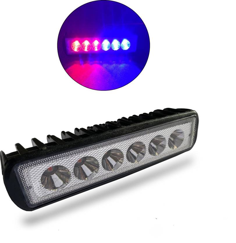 Autofledge 6 LED Red Blue Police Headlight Strobe LED Light Flasher for ...