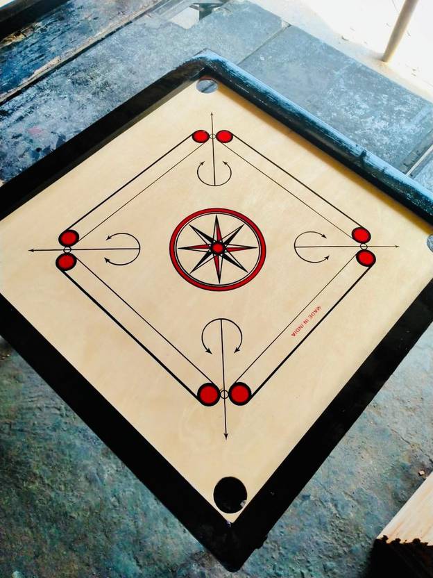 TYF Matte Finish large Carrom Board ludo with wooden Coins Striker (32 ...