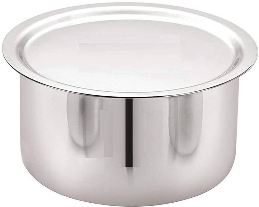 Kanshita's Rasoiware Premium Quality Steel Flat Bottom Patila with Lid ...