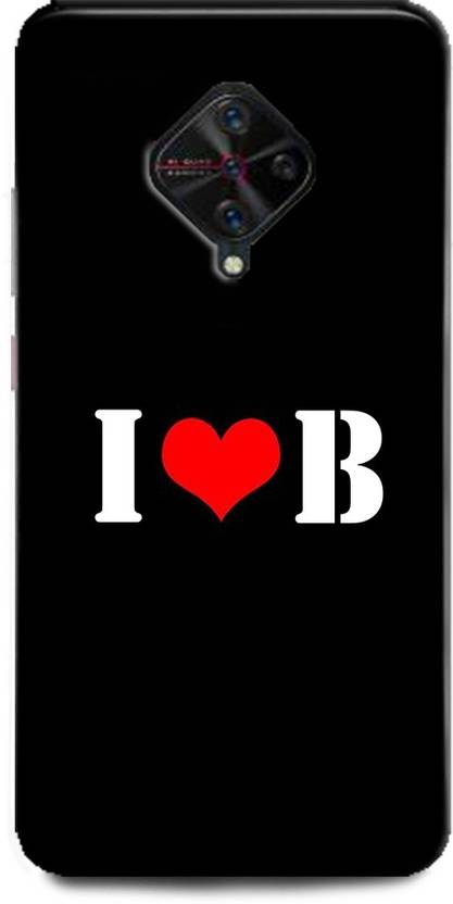 Wall Art Back Cover for ViVO S1 Pro B, I LOVES B, NAME, LETTER ...
