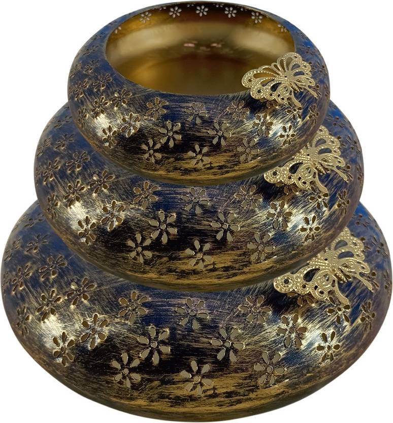 Extreme Karigari Tyre Shape Urli Laser Cutting Jali Bowl with Butterfly ...