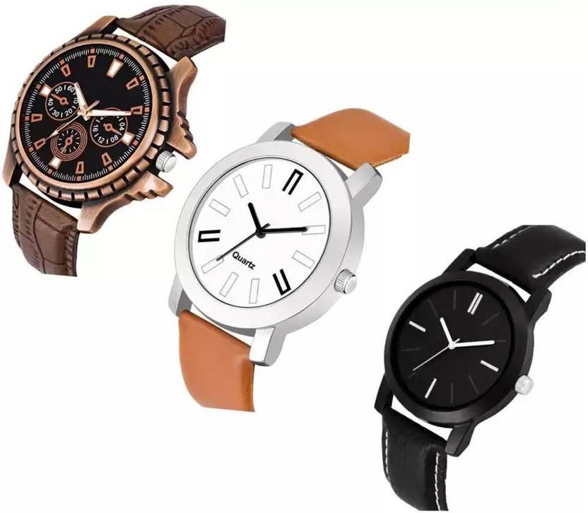 THE STATUS 3 Combo Leather watch for men Men Combo Watch Analog Watch ...