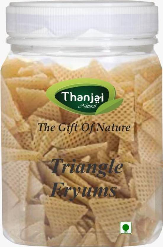 THANJAI NATURAL Triangle Fryums Ready to Fry Papad | 750g Jar ...