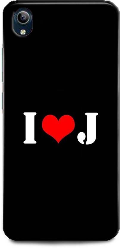 Wall Art Back Cover for Vivo Y90 J, I LOVES J, NAME, LETTER, ALPHABET ...