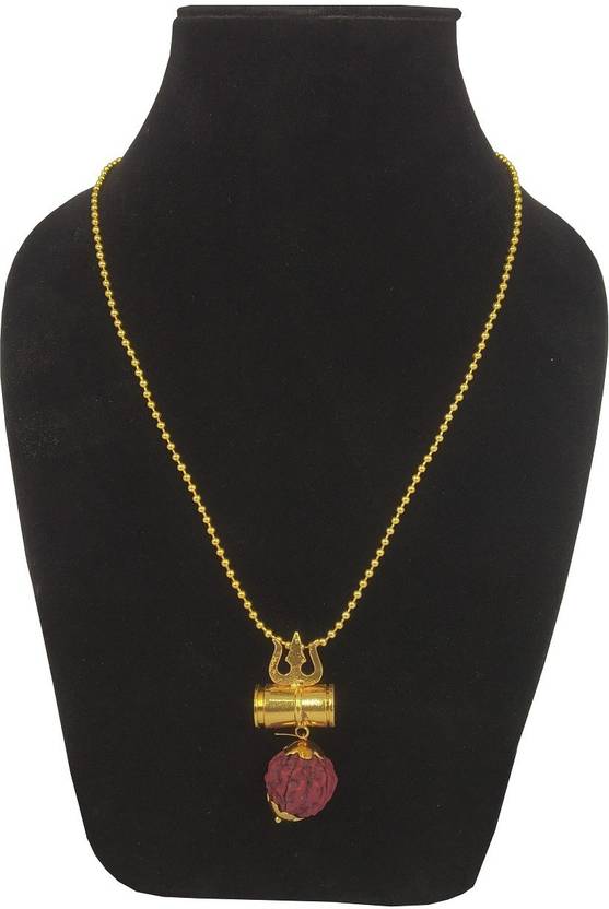 Airtick Gold Plated Mahadev Mahakal Shiva Trishul With Damru Locket ...