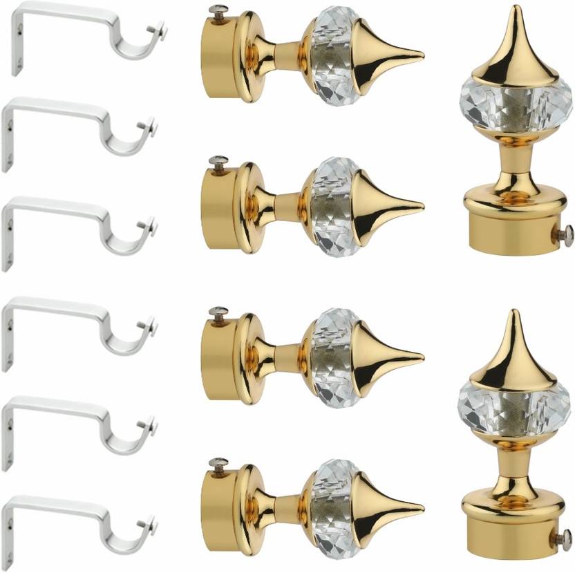 nischay Silver, Gold Rod Rail Bracket, Curtain Knobs Price in India ...