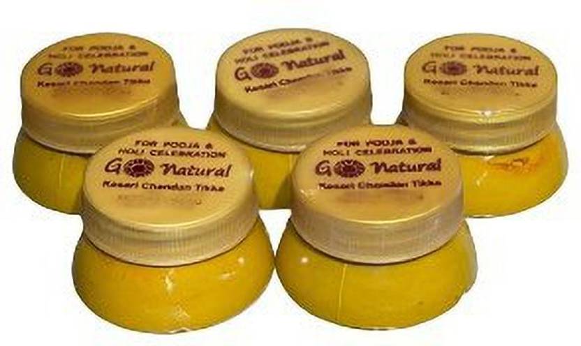 JAINFAM Go Natural Chandan Kesar Tilak for Holi Pooja, Chandan Tika Paste of 25 Gm Holi Color ...