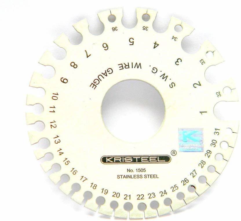 KRISTEEL Kristeel Stainless Steel Measuring Round Wire Gauge Pack of 1 ...