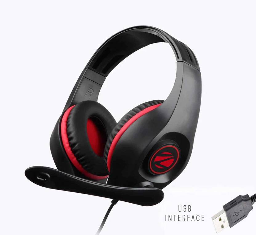 ZEBRONICS ZEB-GRACE U USB Headphone Adjustable Headband Wired Headset ...