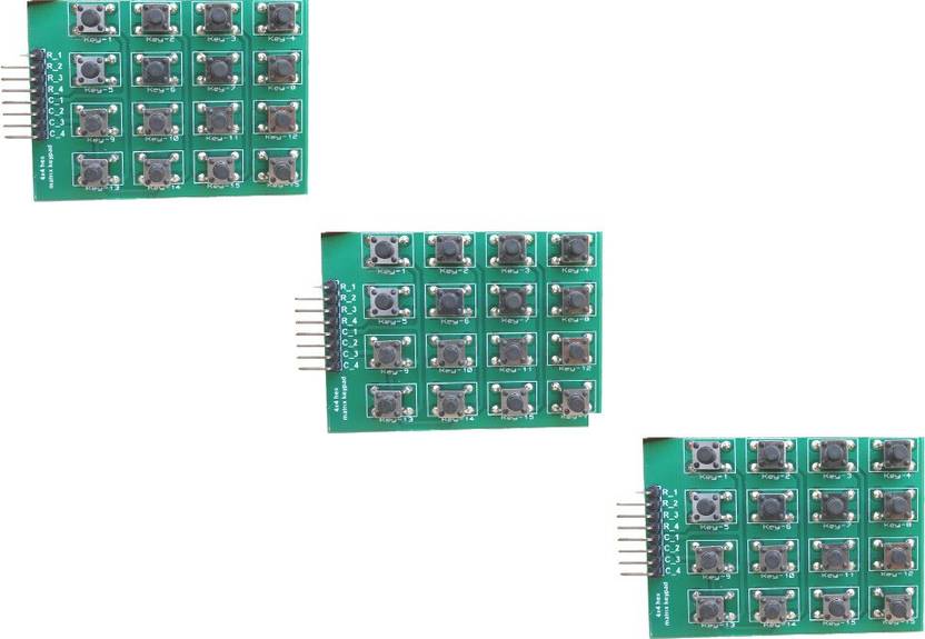 Sciencelab Technosolutions Set Of 03 Hex Keypad 4x4 Matrix Keypad For Arduino And Other 5349