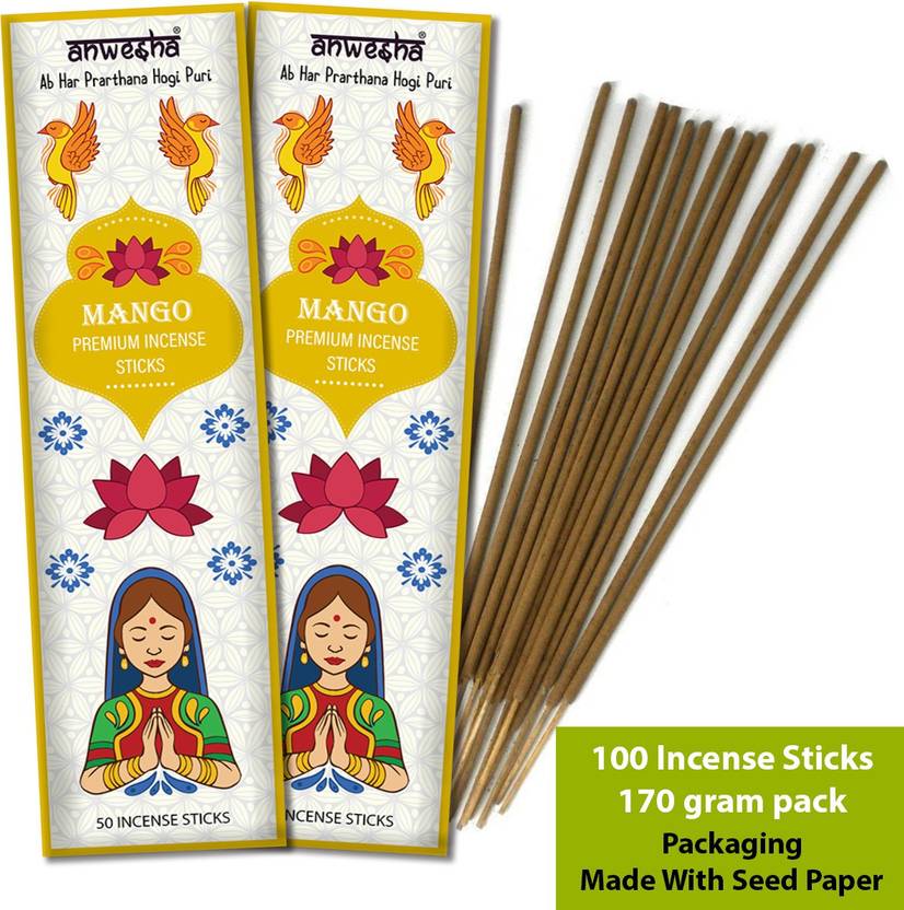 Anwesha Mango Scented Natural Ayurvedic Incense Sticks Agarbatti Pack ...