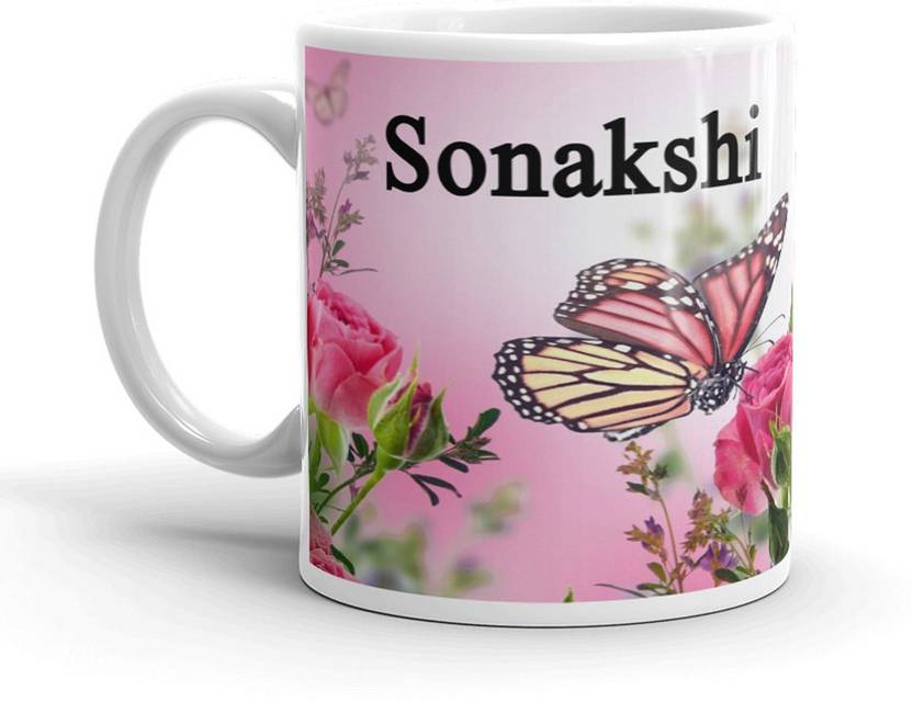 Vrantikar Sonakshi Name Pink Flower & Butterfly Printed Gift For ...