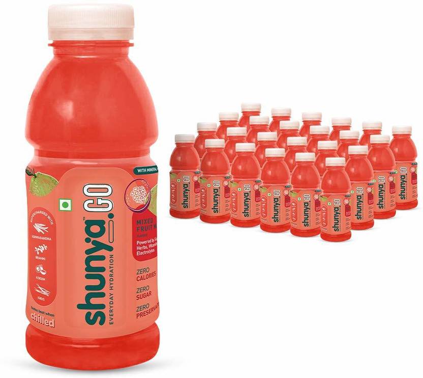 shunya Go Mixed Fruit Mania Sugar Free Flavoured Drink Pack of 6 (300ml ...