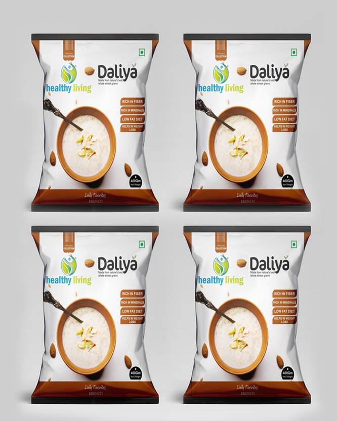 healthy living NATURES BEST WHOLE WHEAT GRAIN DALIYA 4 PACKET OF 400 ...