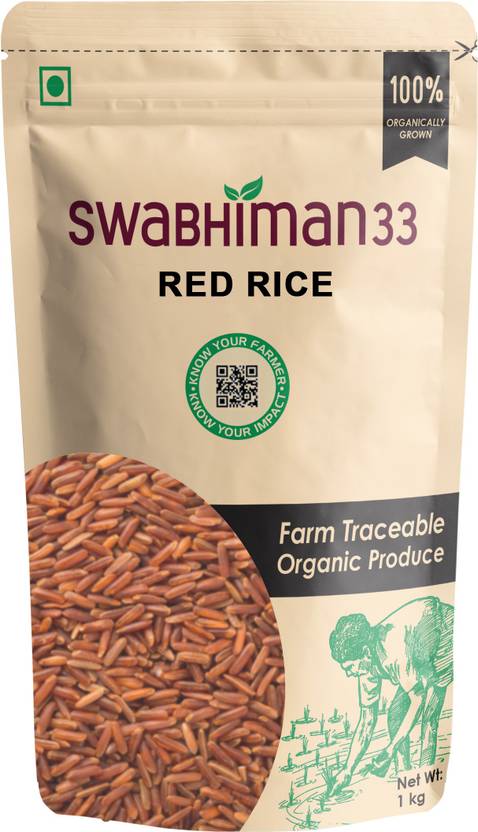 Swabhiman33 Red Rice (Less Sticky, Slender, Medium Grain) Organically ...