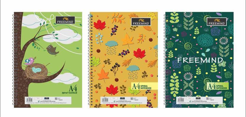 FREEMIND Spiral A4 Notebook Single Line 400 Pages Price in India - Buy ...