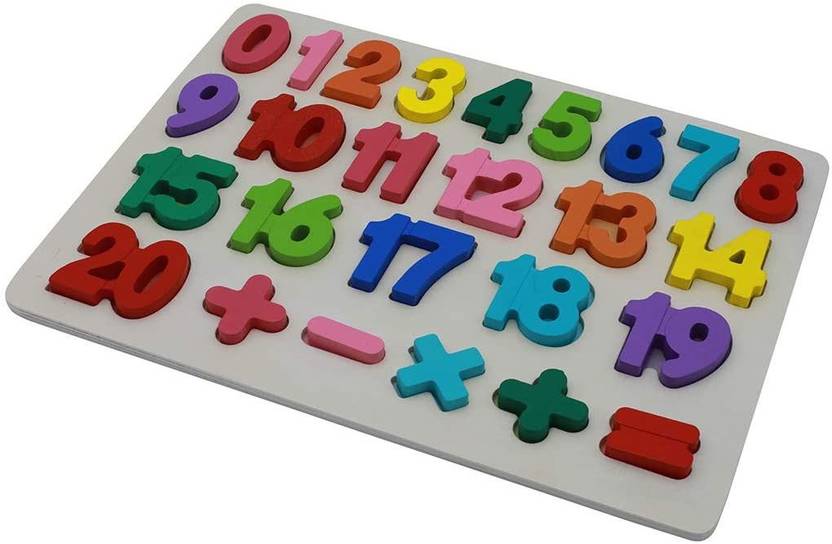 Saunidh Wooden Numbers Count Board 3D Blocks Game, Colorful Numbers ...