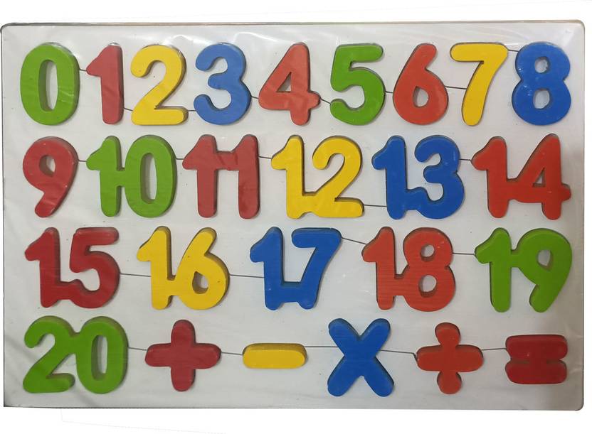 Kidosaurus Wooden 3D Numbers Count Board 3D Blocks Game, Colorful ...