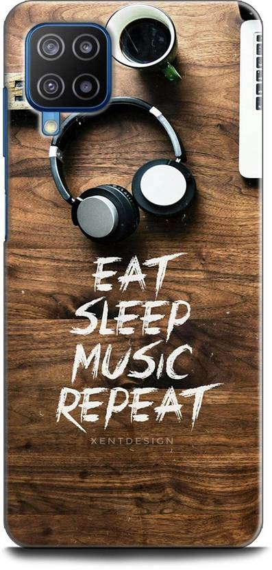 Wall Art Back Cover for SAMSUNG Galaxy A12 EAT SLEEP MUSIC REPEAT ...
