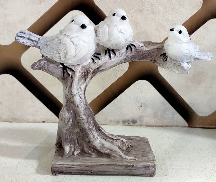 Sawcart Statue of 3 Birds Sitting On Tree Branch Chidiya Sparrow ...
