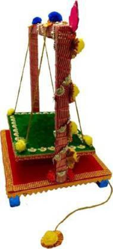 SHYAM Laddu Gopal Janmashtami Special WOODEN Decorative Gota Flower ...