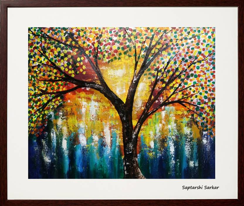 the design studio Modern Tree Art Acrylic 20 inch x 24 inch Painting ...