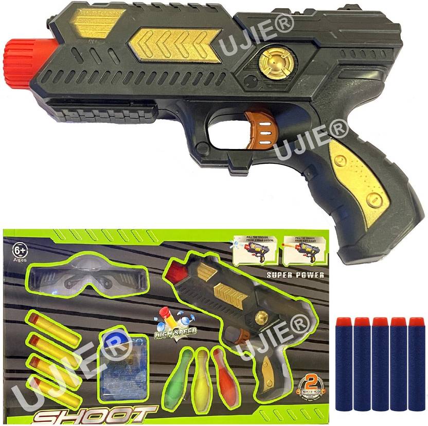 UJIE 2 in 1 Soft Foam Bullet Gun and Water Bomb Crystal Jelly Shot Gun ...