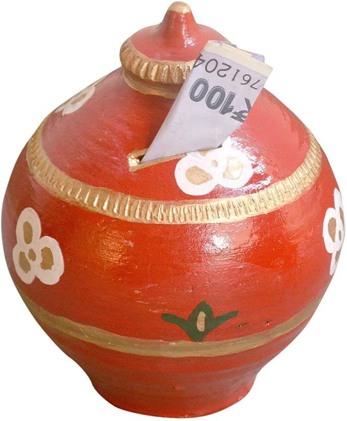 Samrat craft Gullak Clay Coin Bank Price in India - Buy Samrat craft ...
