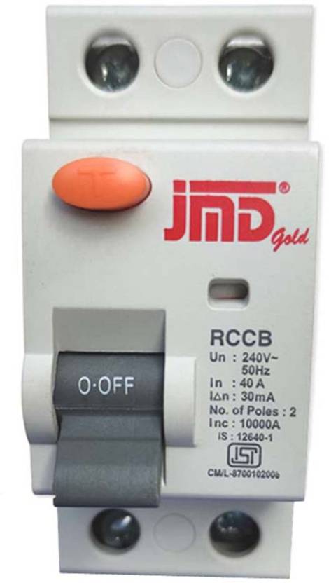 jmD Gold Rccb Double Pole 40 AMP/30MA 240 V Residual Current Circuit ...