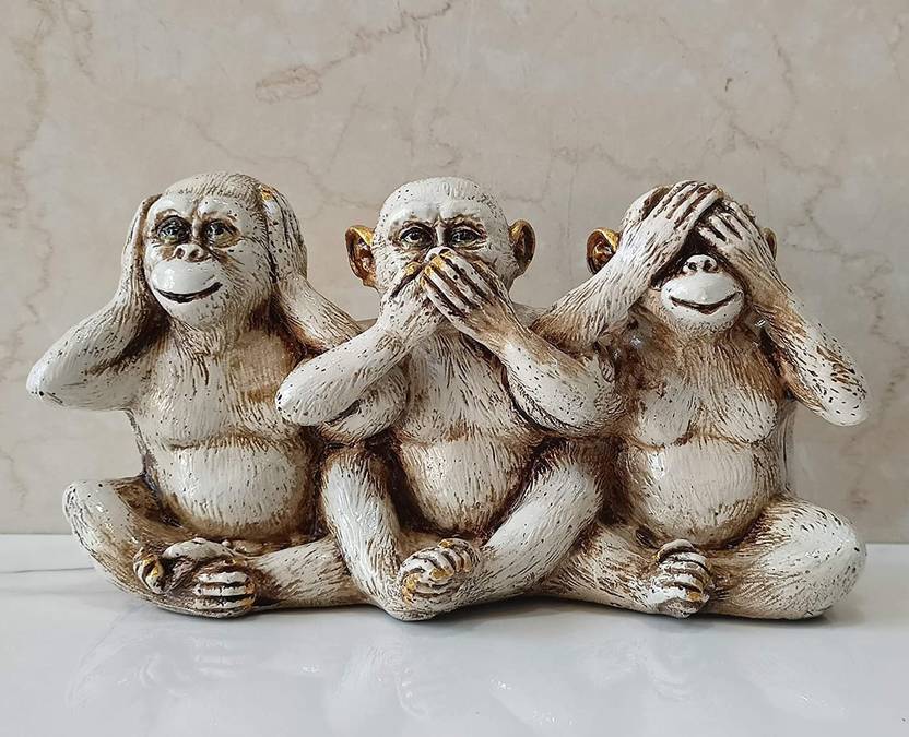 CraftVatika Monkey of Mahatma Gandhi Showpiece Gandhiji 3 Monkeys ...